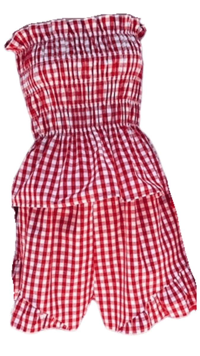 Red Gingham ruffle tube set - By Frankie – Lea Munro Boutique